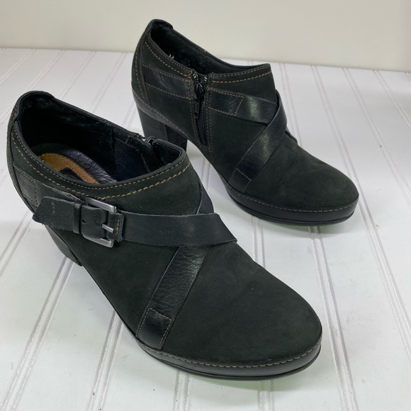 Clarks | Shoes | Clarks Artisan Black Suede Shooties | Poshmark